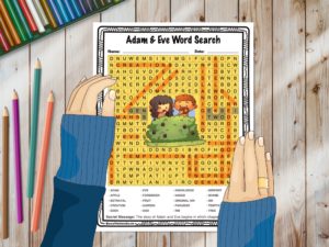 Adam and Eve Word Search Bible Puzzle Activity Worksheet | Made By Teachers