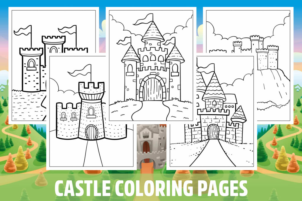 Castle Coloring Pages for Kids, Girls, Boys, Teens Birthday School ...