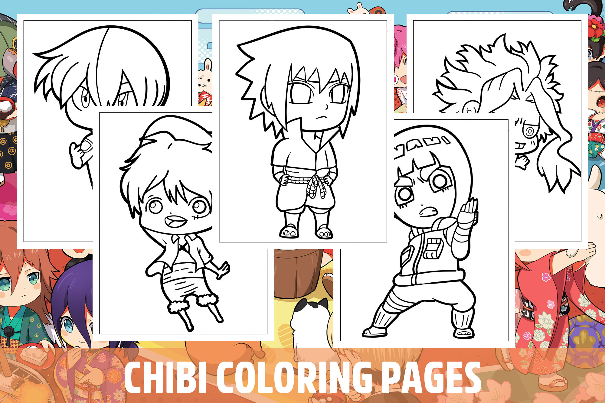 Chibi Coloring Pages for Kids, Girls, Boys, Teens Birthday School ...