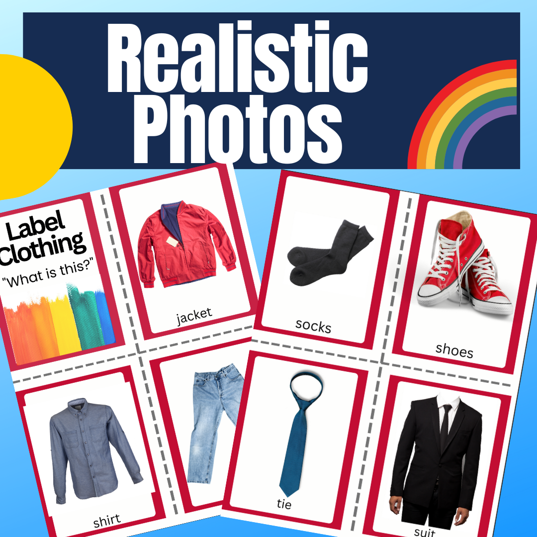 Label Clothing Picture Cards for Aba Autism Aligned with ABLLS-R C22 ...