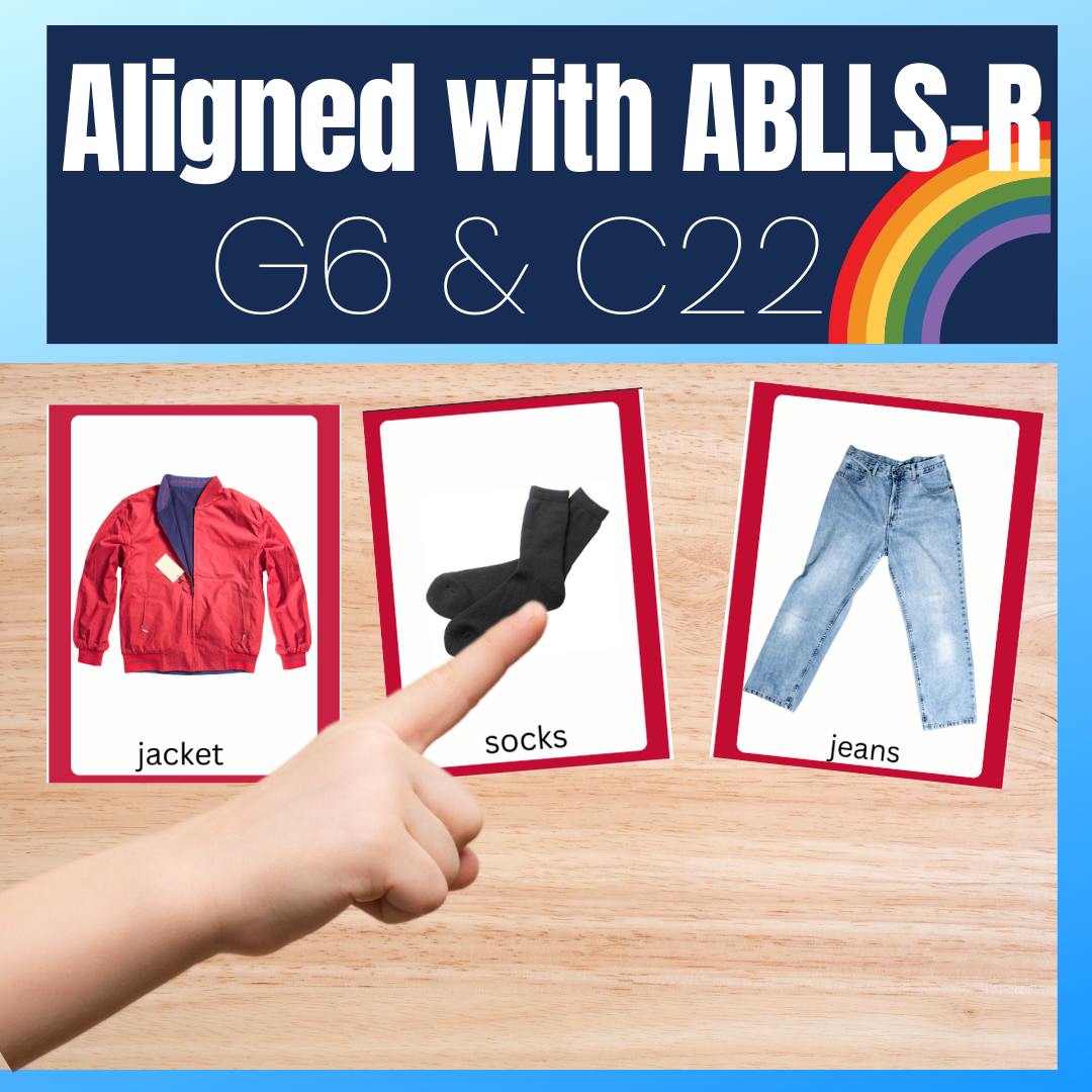 Label Clothing Picture Cards for Aba Autism Aligned with ABLLS-R C22 ...