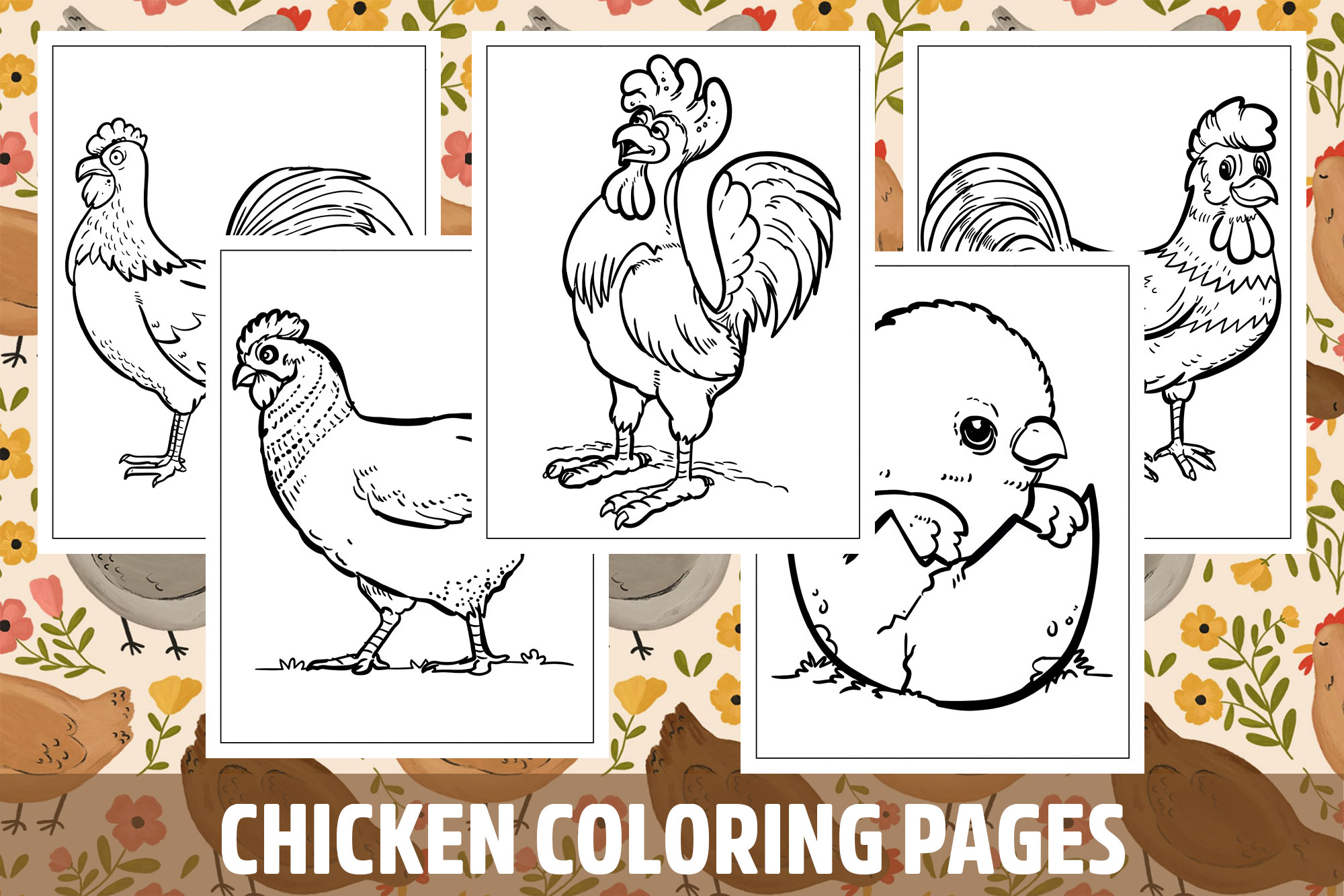 Chicken Coloring Pages for Kids, Girls, Boys, Teens Birthday School ...