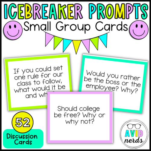 AVID Back to School Icebreaker - Editable Circle Discussion Prompt ...