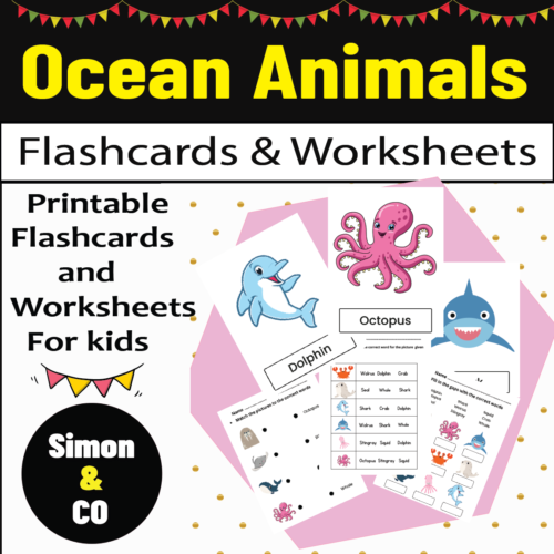 Ocean Animals Flashcards & Worksheets. Vocab & activity games for kids ...
