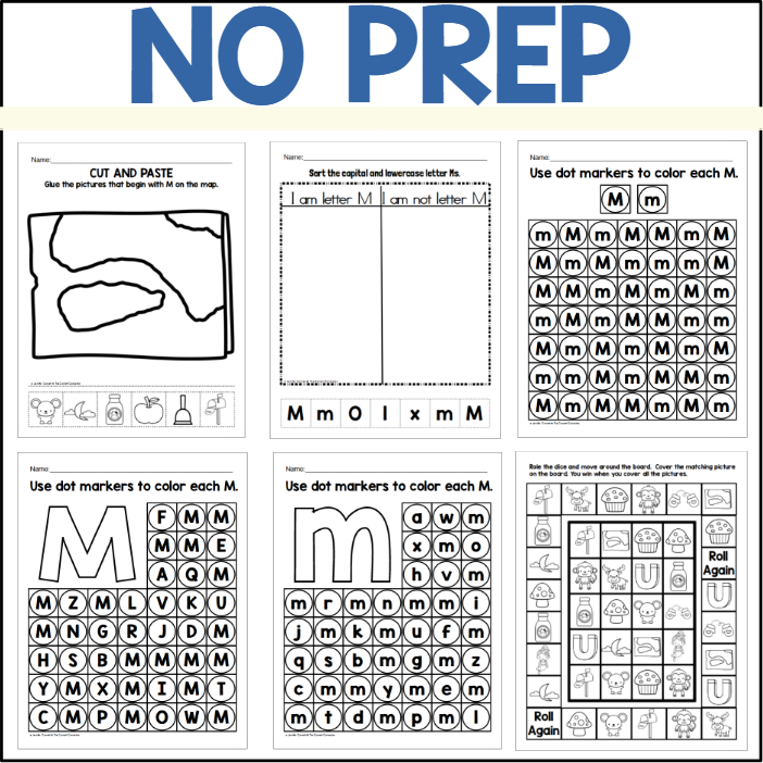 Letter M Worksheets for Letter Recognition and Beginning Sounds | Made ...