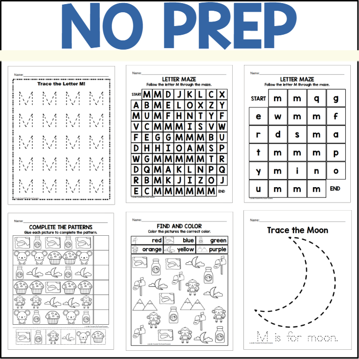 Letter M Worksheets for Letter Recognition and Beginning Sounds | Made ...