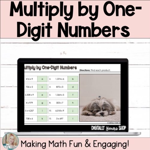 Multiply by One-Digit Numbers Digital Self-Checking Math Activity ...