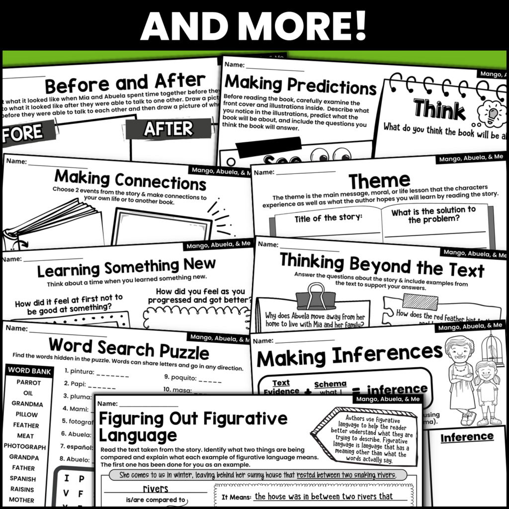 Mango, Abuela, and Me, Read Aloud Book Companion Activities for IRA ...