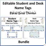 Polar Bear Theme Student and Desk Name Tags Bundle Editable | Made By ...