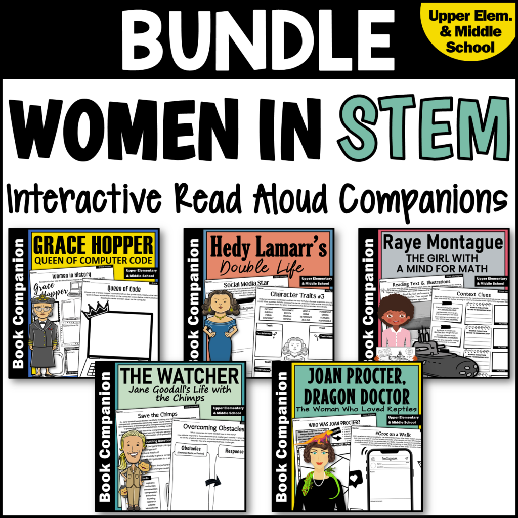 Women in STEM Book Companion Activities BUNDLE for Women's History ...
