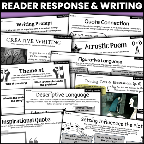 Celebrating Women in the Arts Picture Book Read Aloud Activities BUNDLE ...