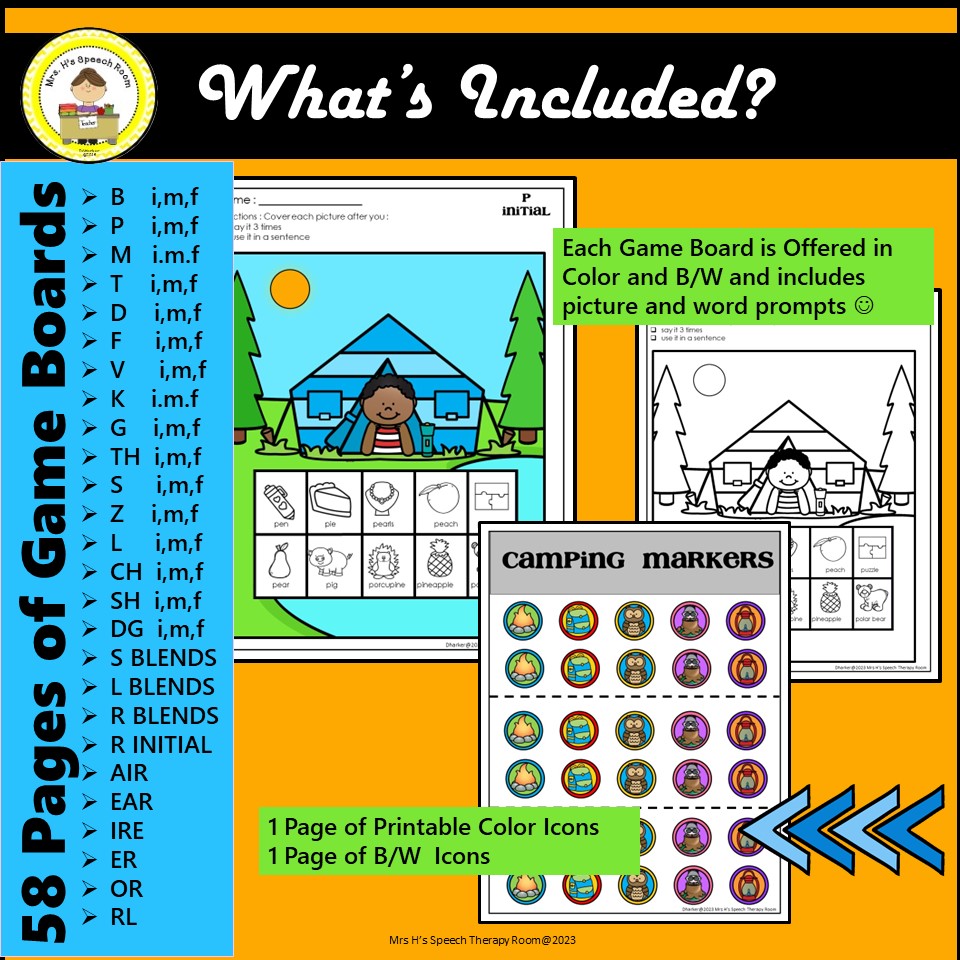 Camping Speech Therapy Articulation Activity | Made By Teachers