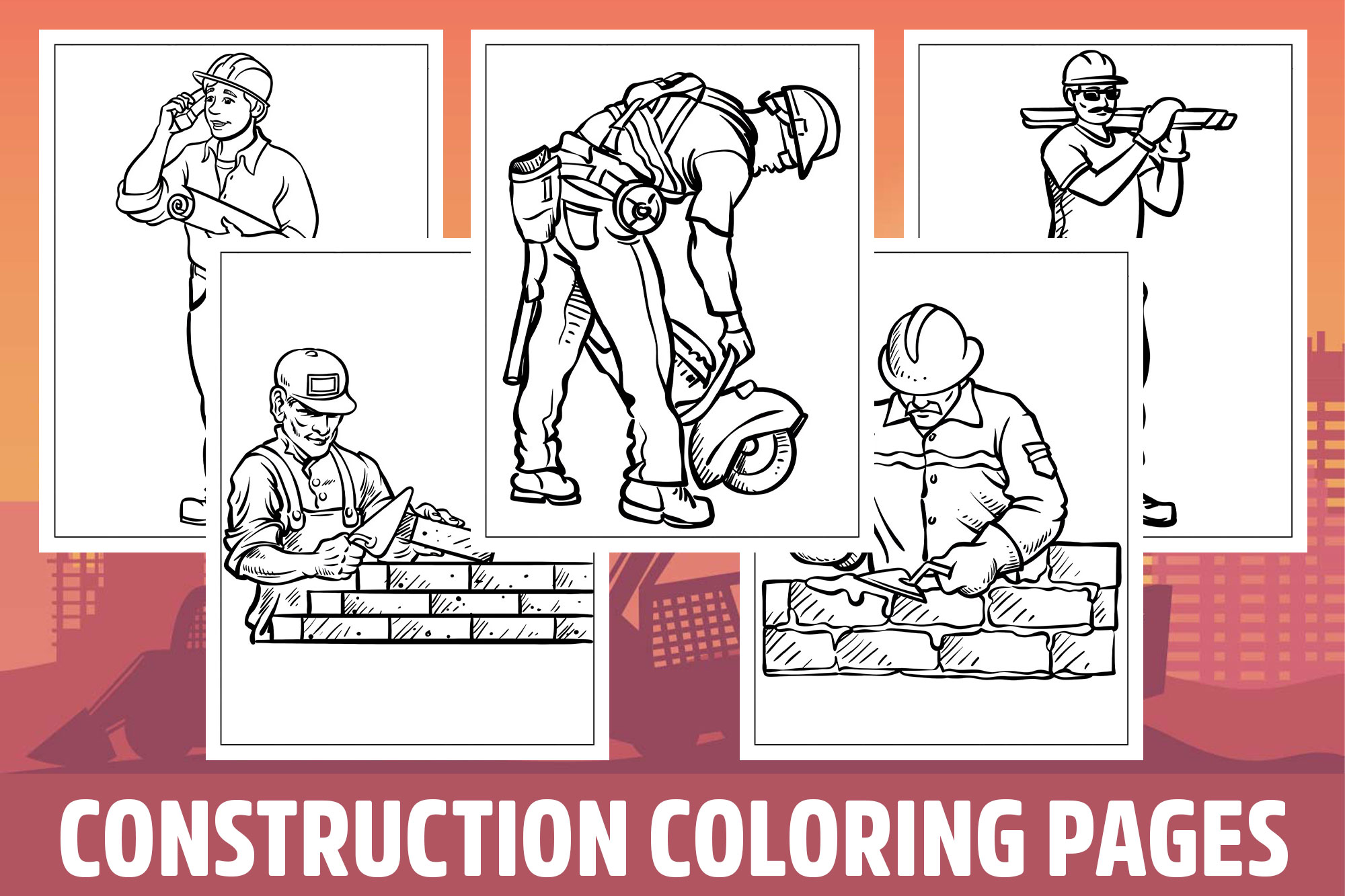 Construction Coloring Pages for Kids, Girls, Boys, Teens Birthday ...
