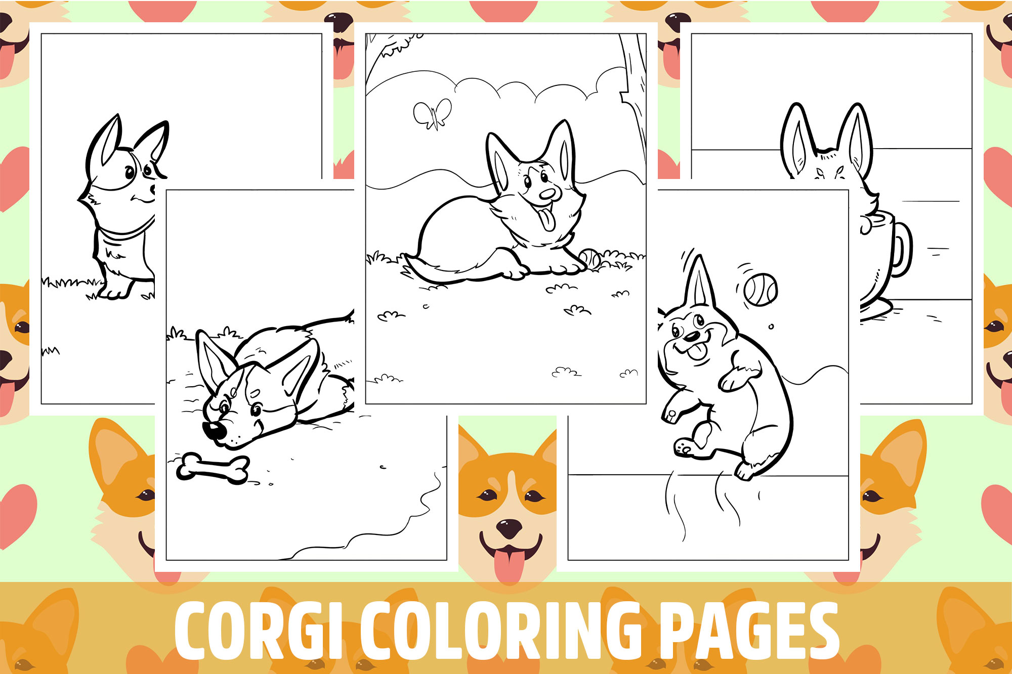 Corgi Coloring Pages for Kids, Girls, Boys, Teens Birthday School ...