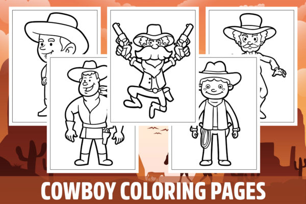 Cowboy Coloring Pages for Kids, Girls, Boys, Teens Birthday School ...