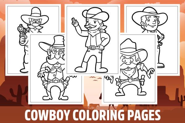 Cowboy Coloring Pages for Kids, Girls, Boys, Teens Birthday School ...