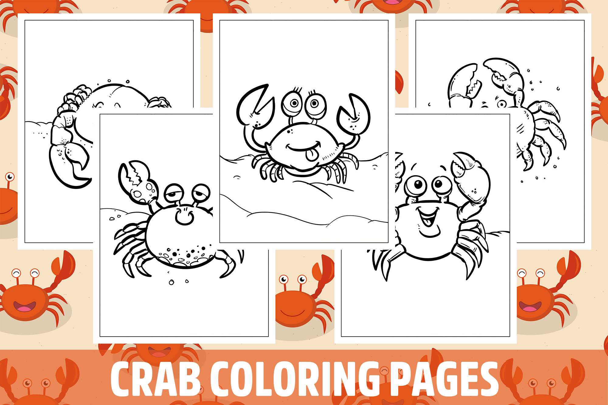 Crab Coloring Pages for Kids, Girls, Boys, Teens Birthday School ...