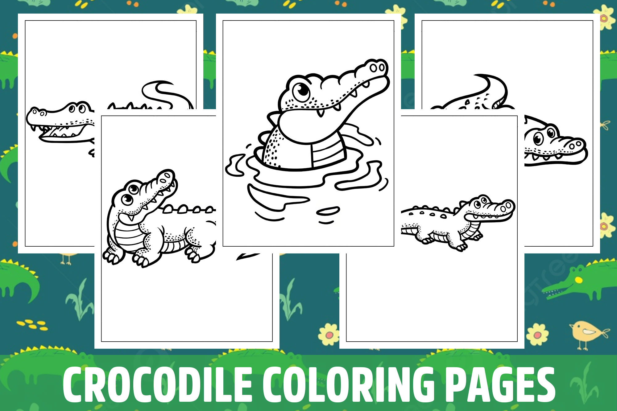 Crocodile Coloring Pages for Kids, Girls, Boys, Teens Birthday School ...