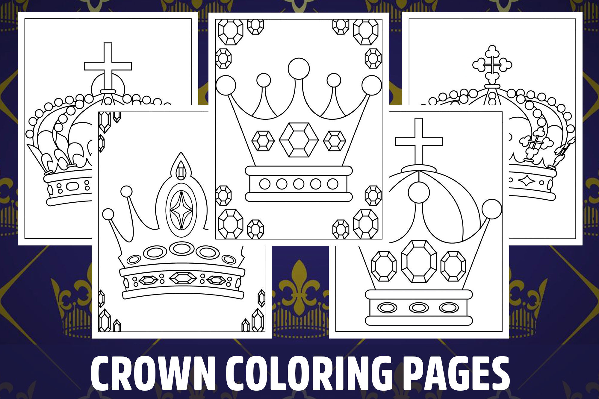Crown Coloring Pages for Kids, Girls, Boys, Teens Birthday School ...