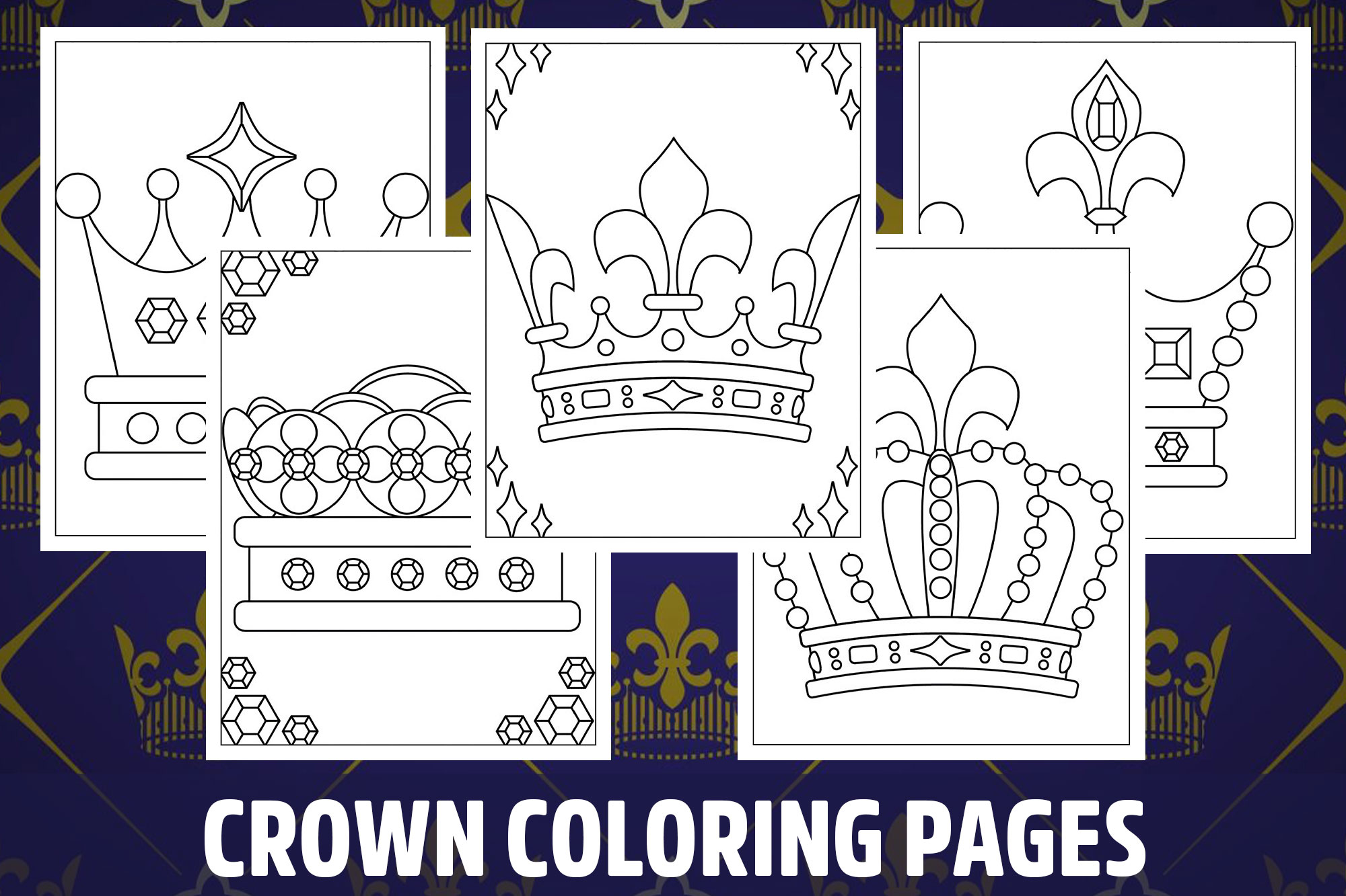 Crown Coloring Pages for Kids, Girls, Boys, Teens Birthday School ...