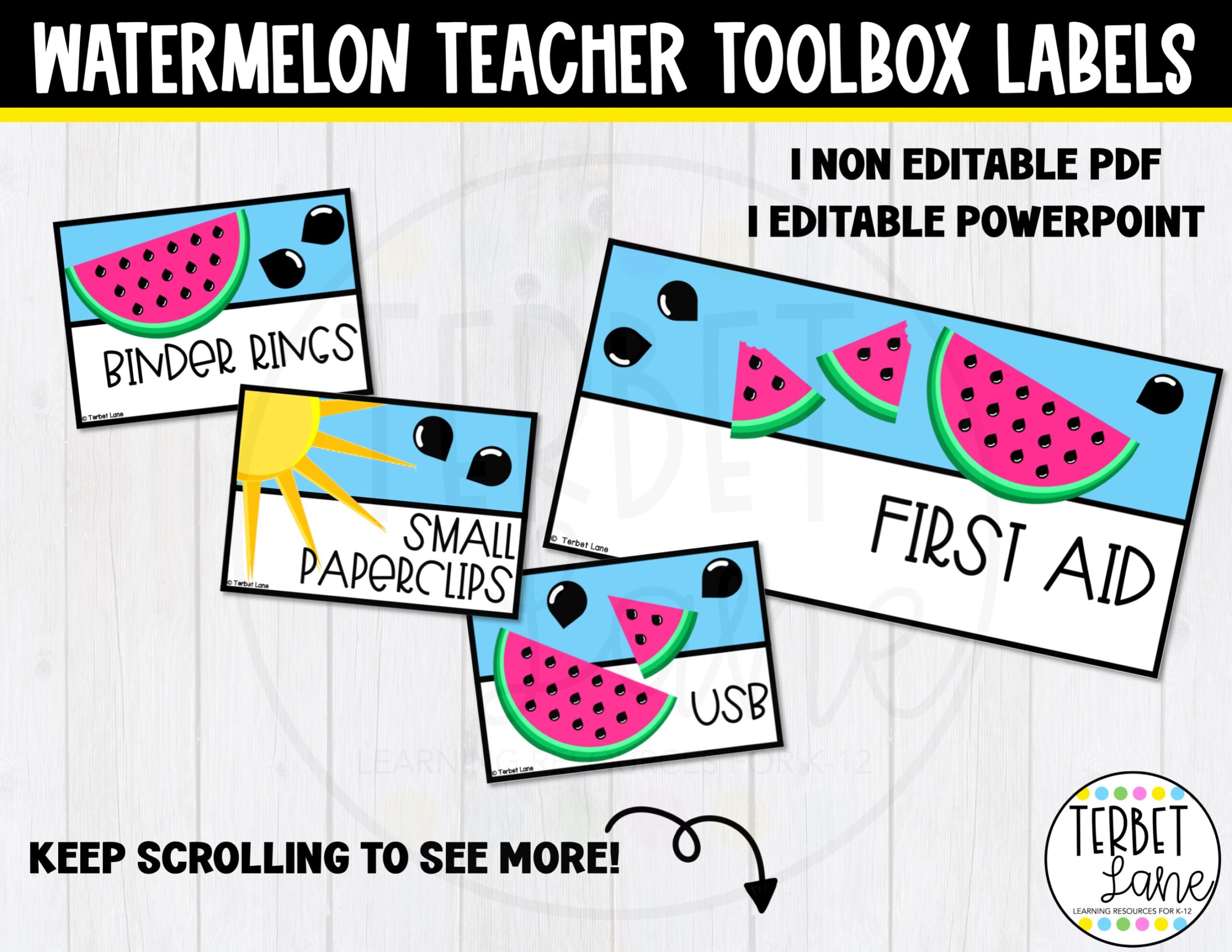 Editable Teacher Toolbox Labels Watermelon Theme | Made By Teachers