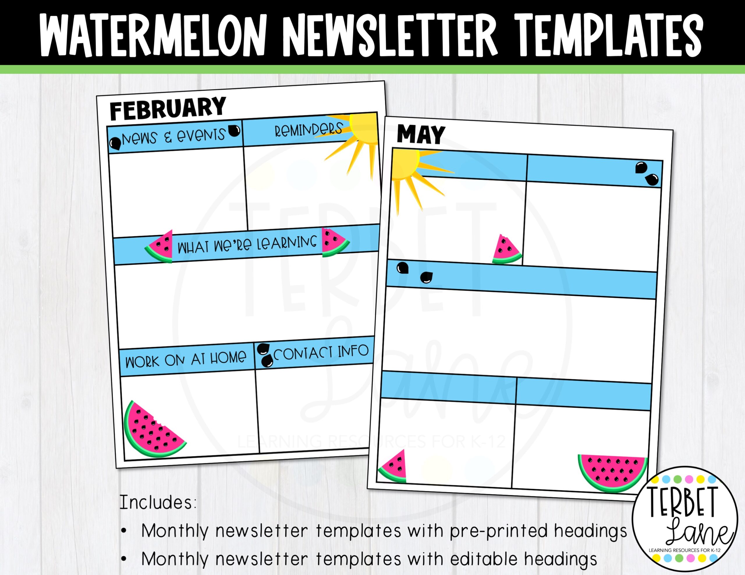 Watermelon Class Newsletter Template Editable | Made By Teachers