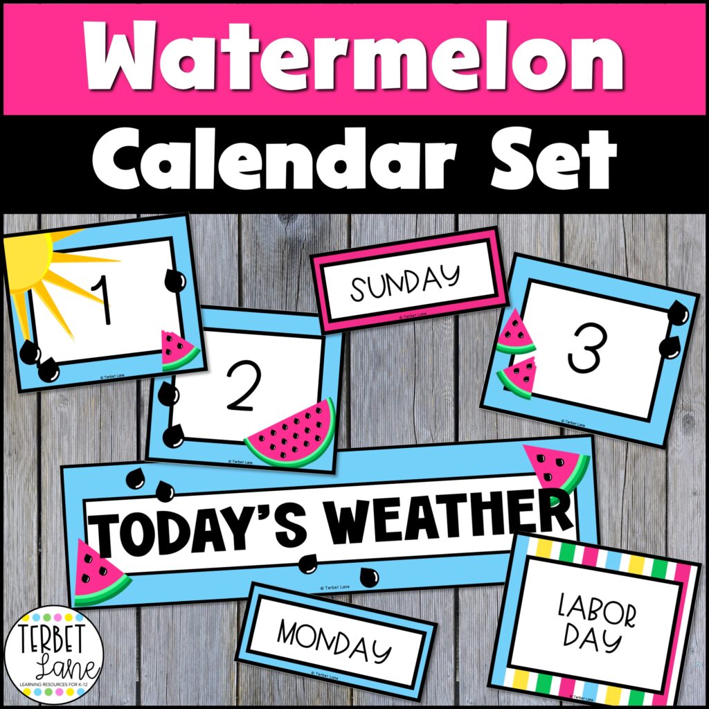 Watermelon Theme Bulletin Board Calendar Set | Made By Teachers