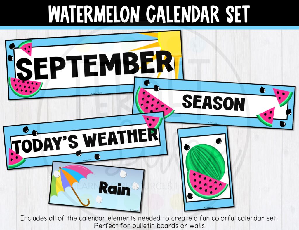 Watermelon Theme Bulletin Board Calendar Set | Made By Teachers