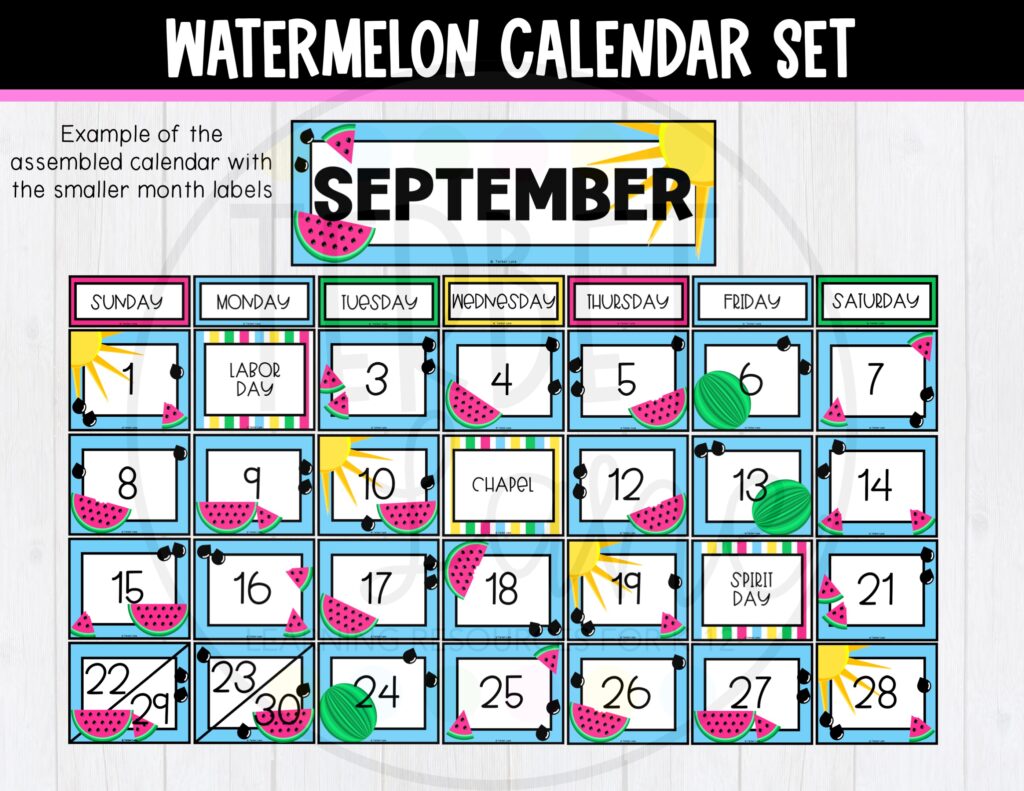 Watermelon Theme Bulletin Board Calendar Set | Made By Teachers