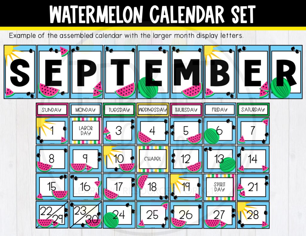 Watermelon Theme Bulletin Board Calendar Set | Made By Teachers