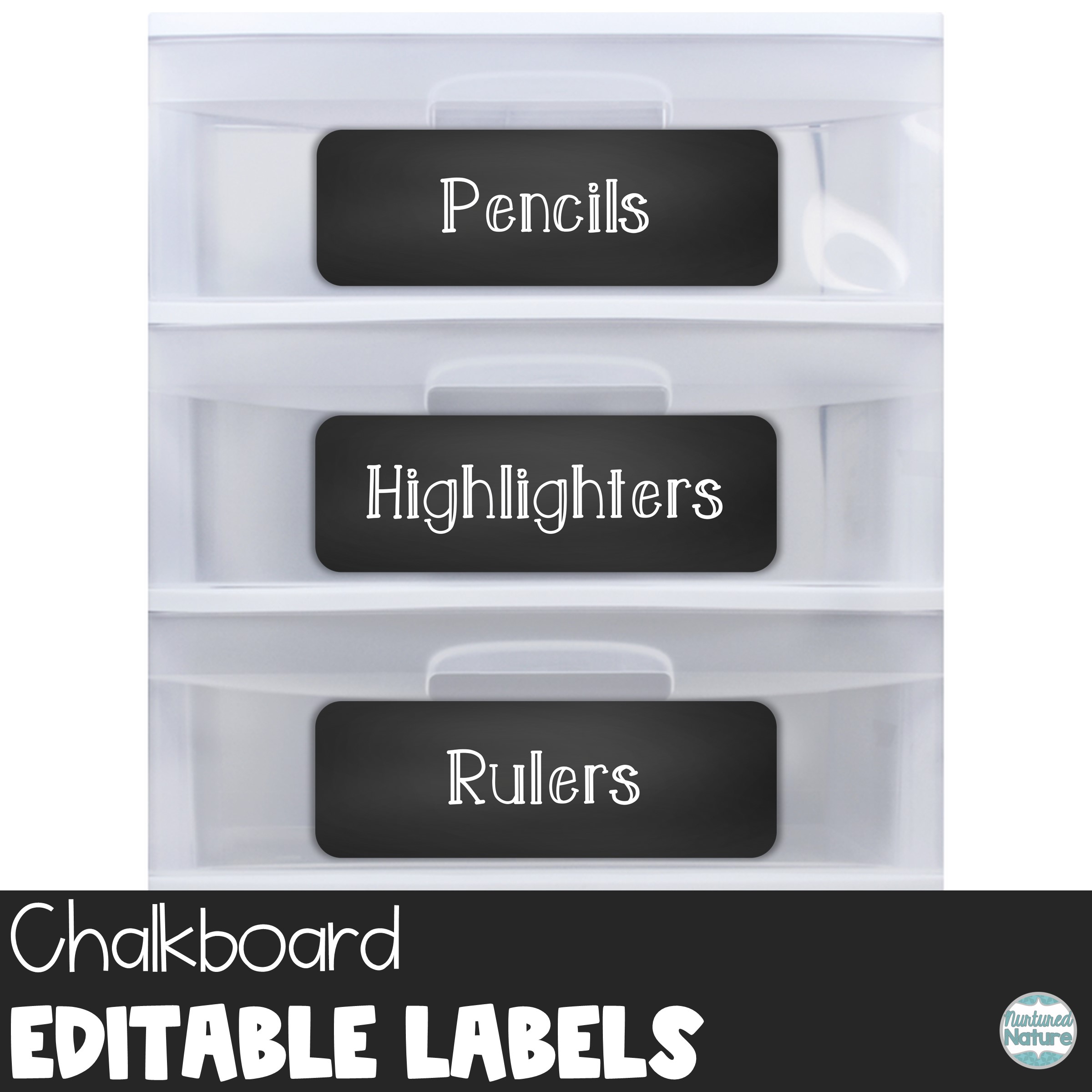 Chalkboard Editable Labels - Printable Modern Farmhouse Decor | Made By ...
