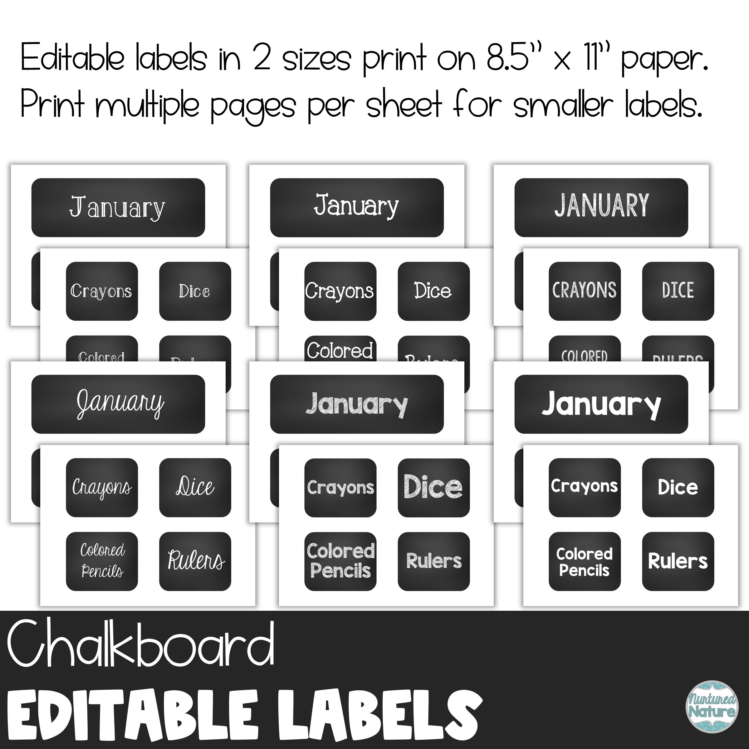 Chalkboard Editable Labels - Printable Modern Farmhouse Decor | Made By ...