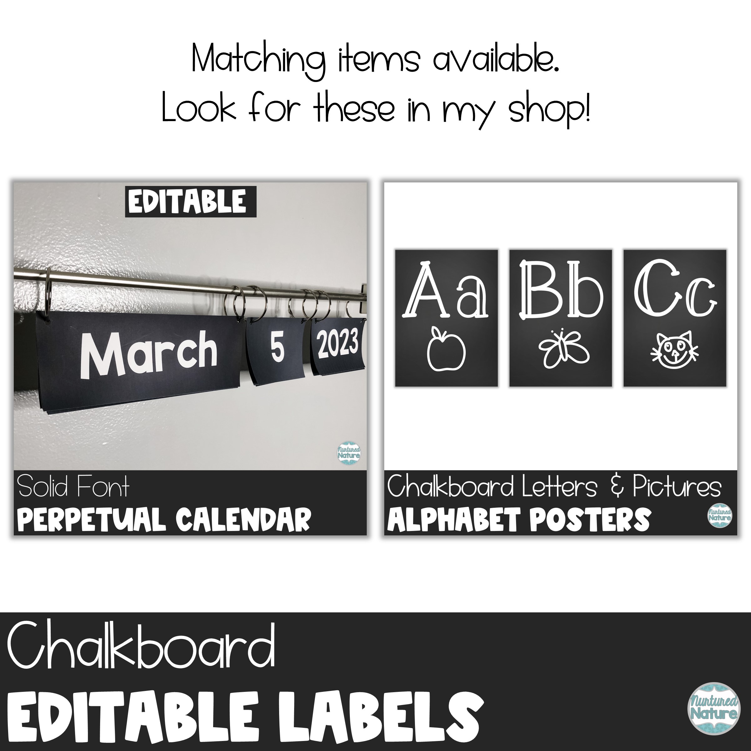 Chalkboard Editable Labels - Printable Modern Farmhouse Decor | Made By ...