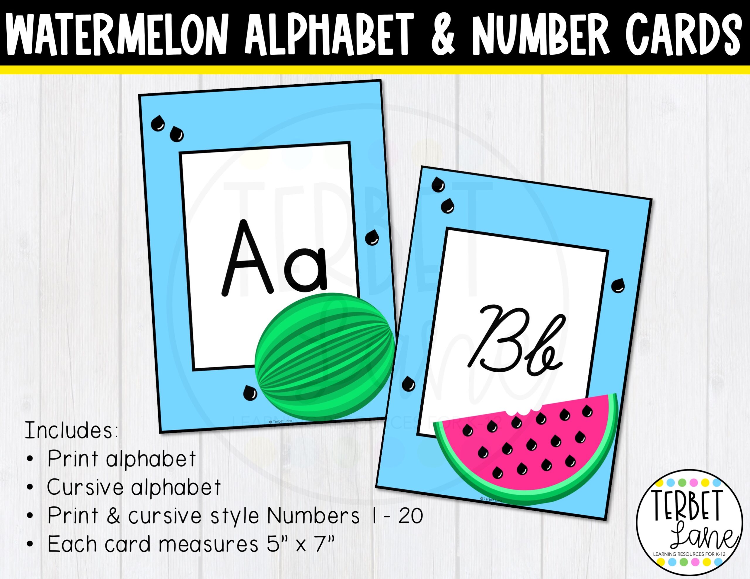 Watermelon Number and Alphabet Posters | Alphabet Cards | Made By Teachers