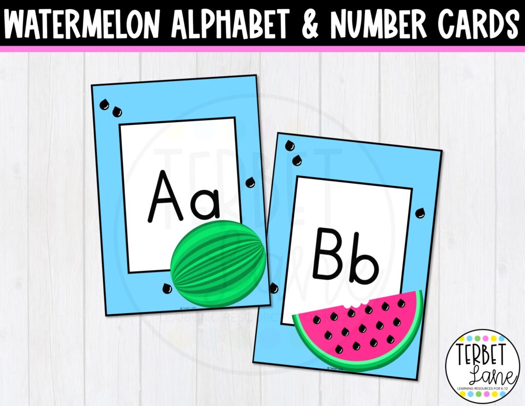 Watermelon Number and Alphabet Posters | Alphabet Cards | Made By Teachers