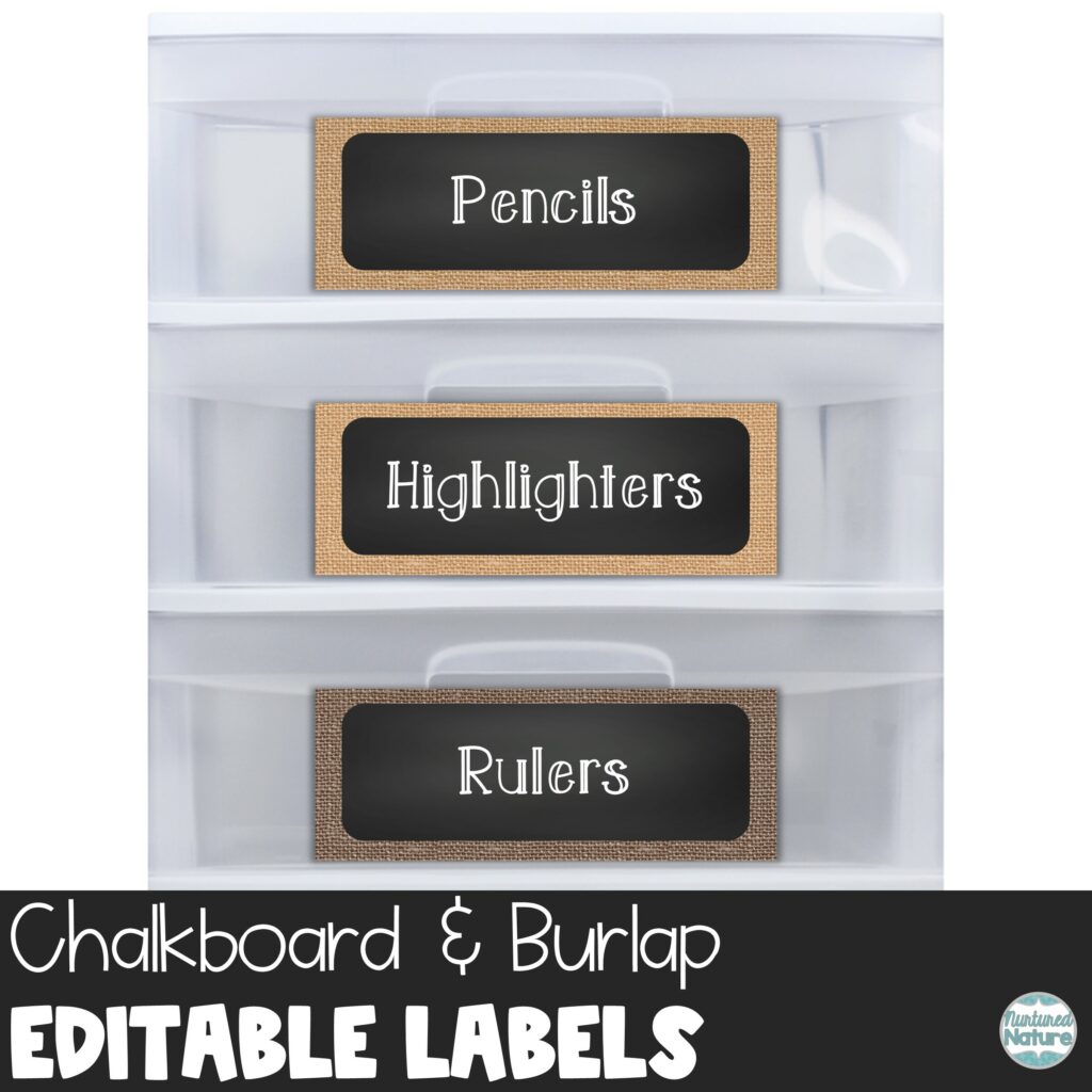 Editable Labels - Chalkboard and Burlap - Printable Modern Farmhouse ...