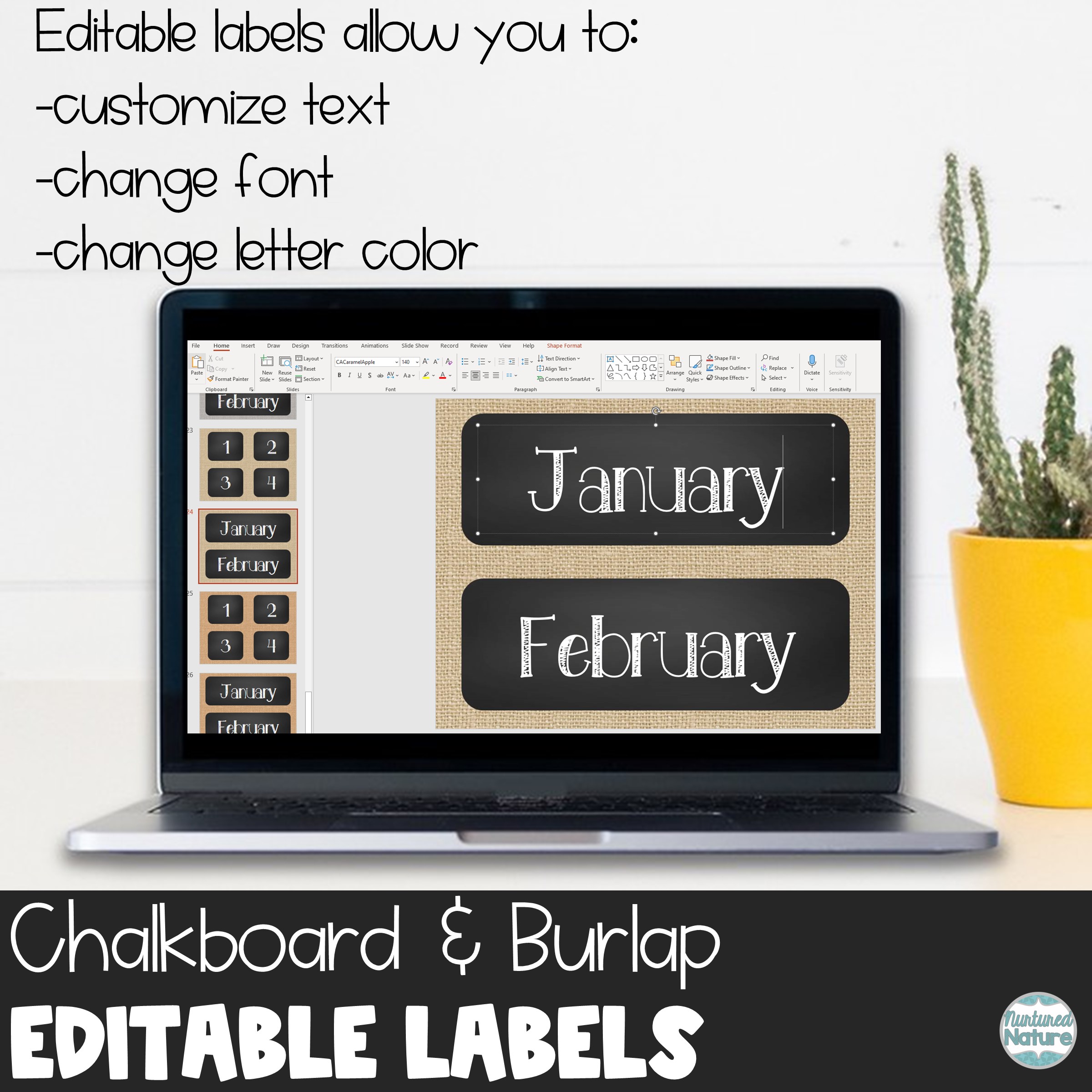 Editable Labels - Chalkboard and Burlap - Printable Modern Farmhouse ...