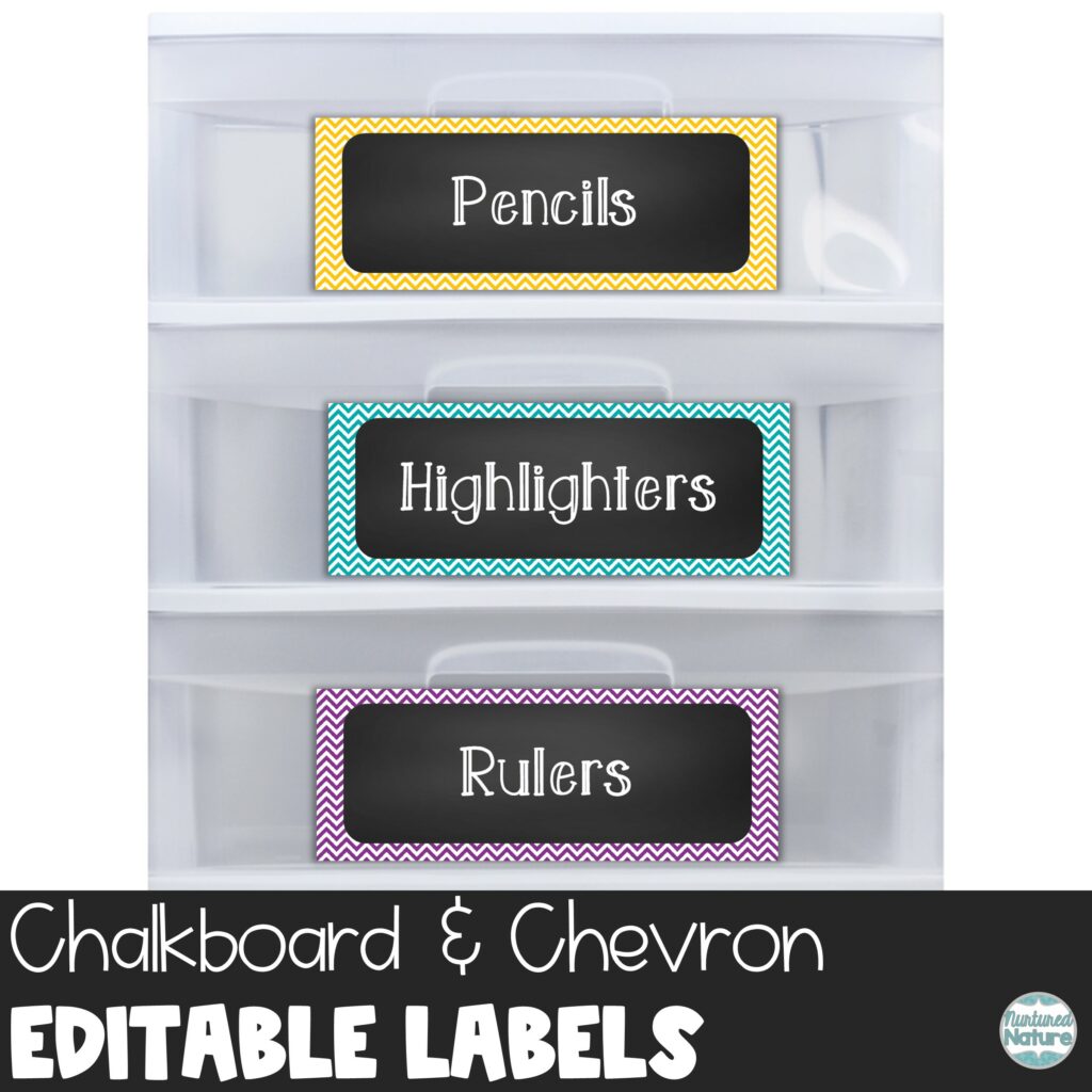 Editable Labels - Chalkboard and Chevron - Printable Modern Farmhouse ...