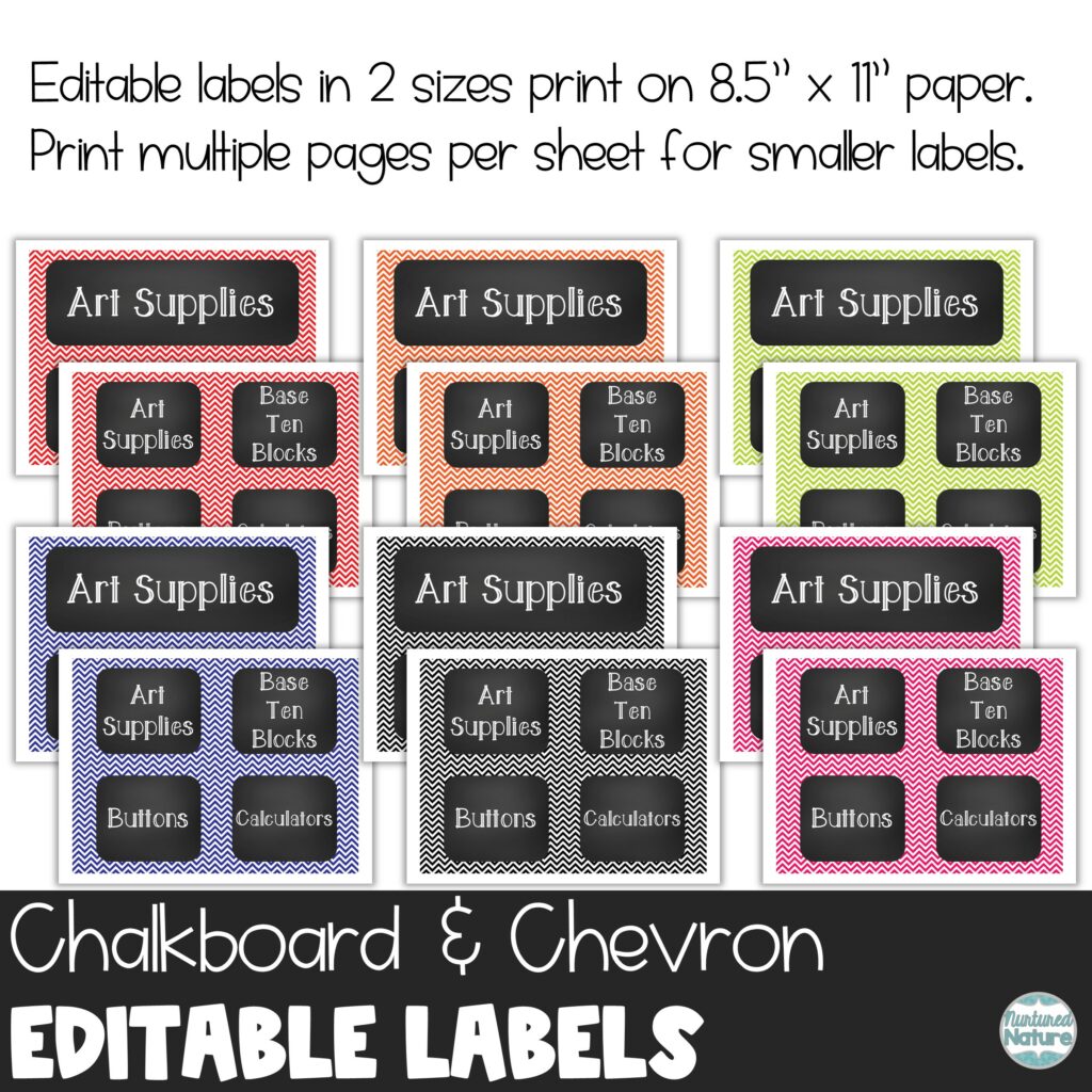 Editable Labels - Chalkboard and Chevron - Printable Modern Farmhouse ...