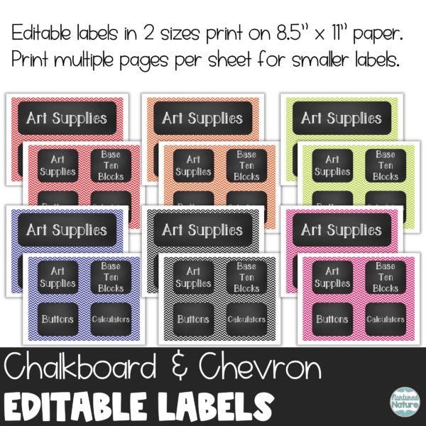 Editable Labels - Chalkboard and Chevron - Printable Modern Farmhouse ...