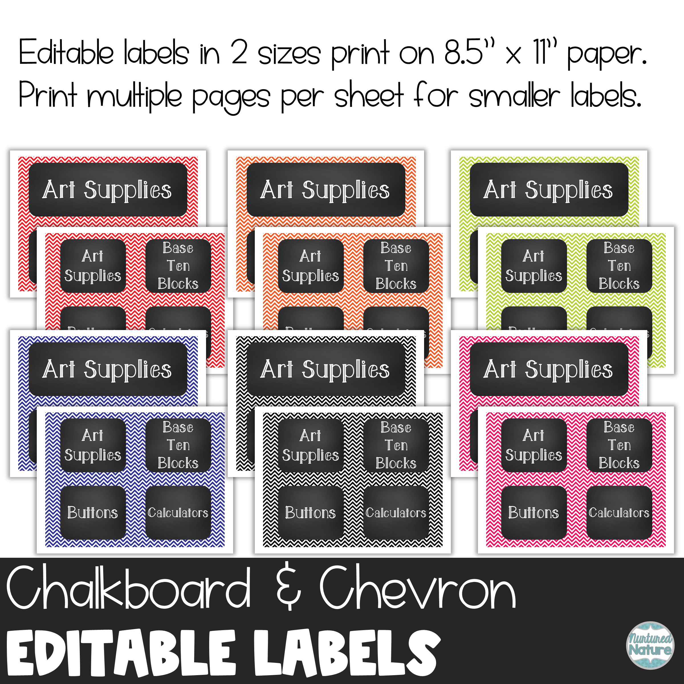 Editable Labels - Chalkboard and Chevron - Printable Modern Farmhouse ...