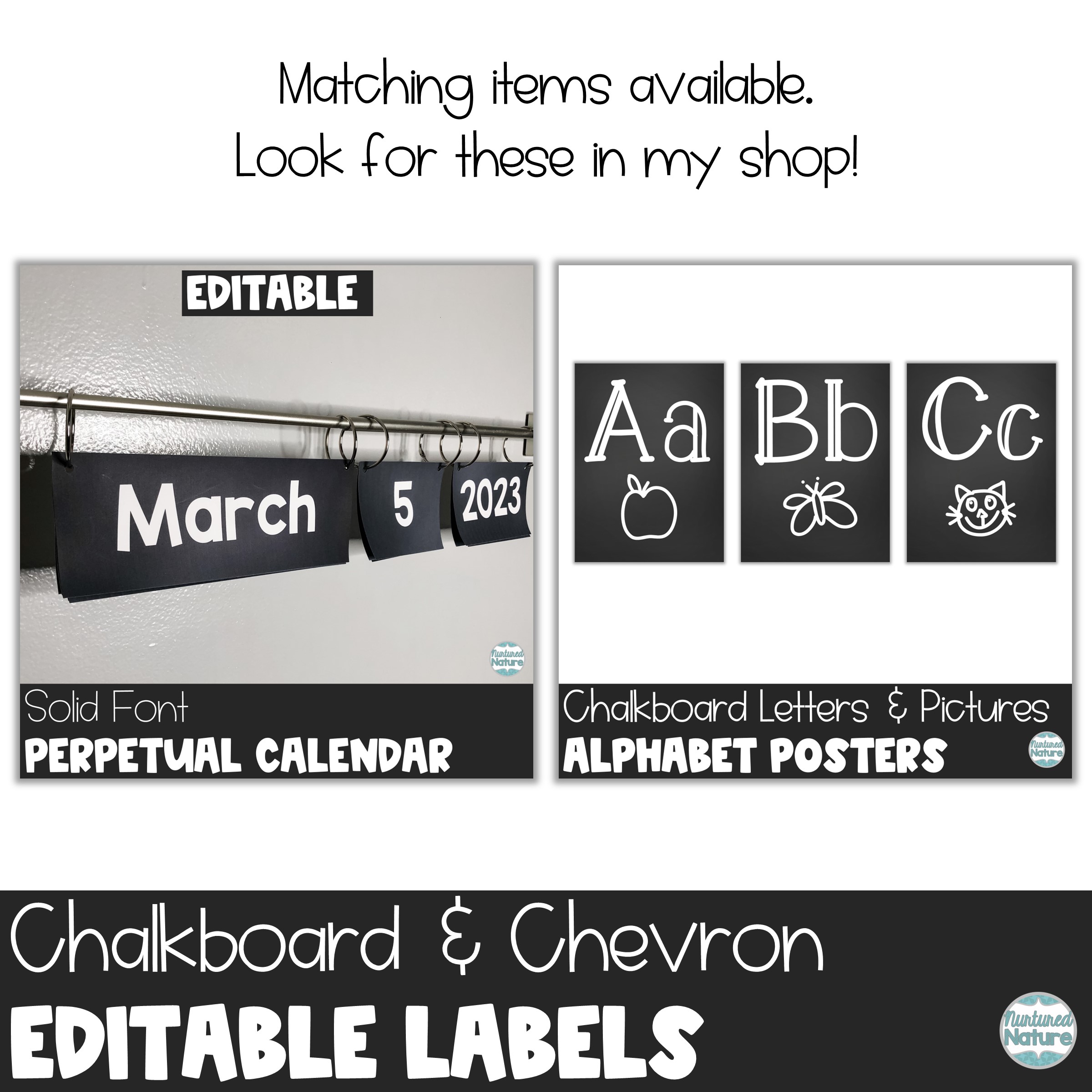 Editable Labels - Chalkboard and Chevron - Printable Modern Farmhouse ...