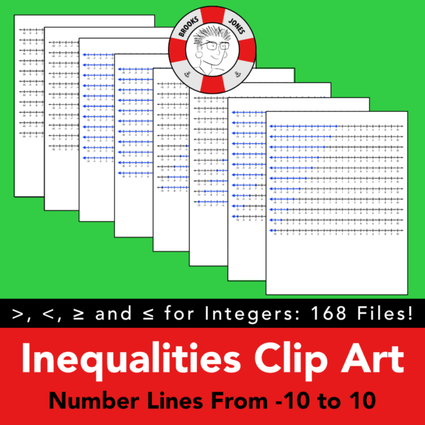 Number Line Inequalities Math Clip Art - Integers from -10 to 10: 168 ...