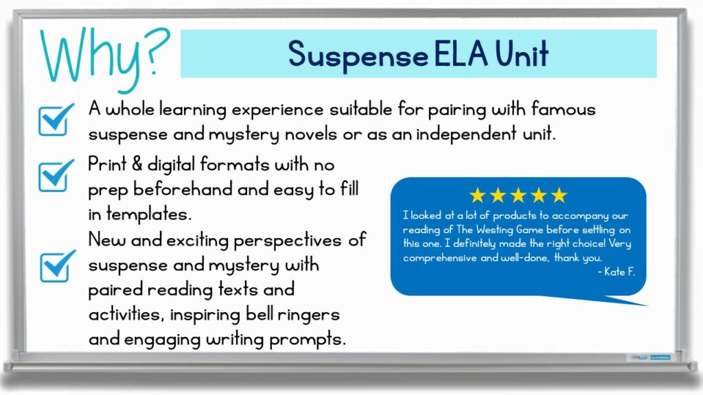 Mystery and Suspense Unit - Middle School Reading Prompts - Print and ...