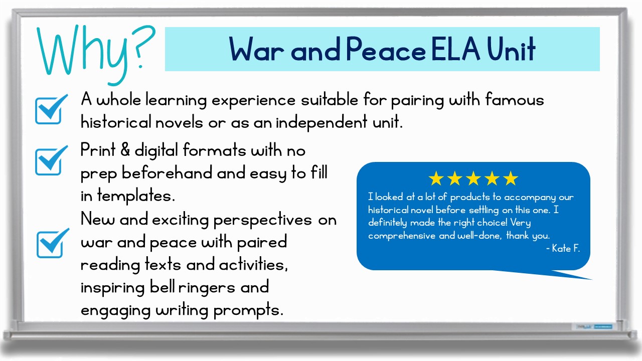War and Peace Unit - Middle School Historical Paired Reading, Print and ...