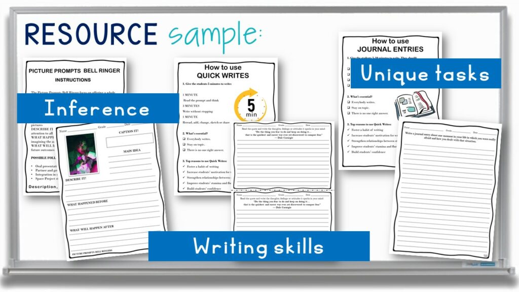 Fear Unit - Middle School Paired Reading, Writing Prompts - Print and ...