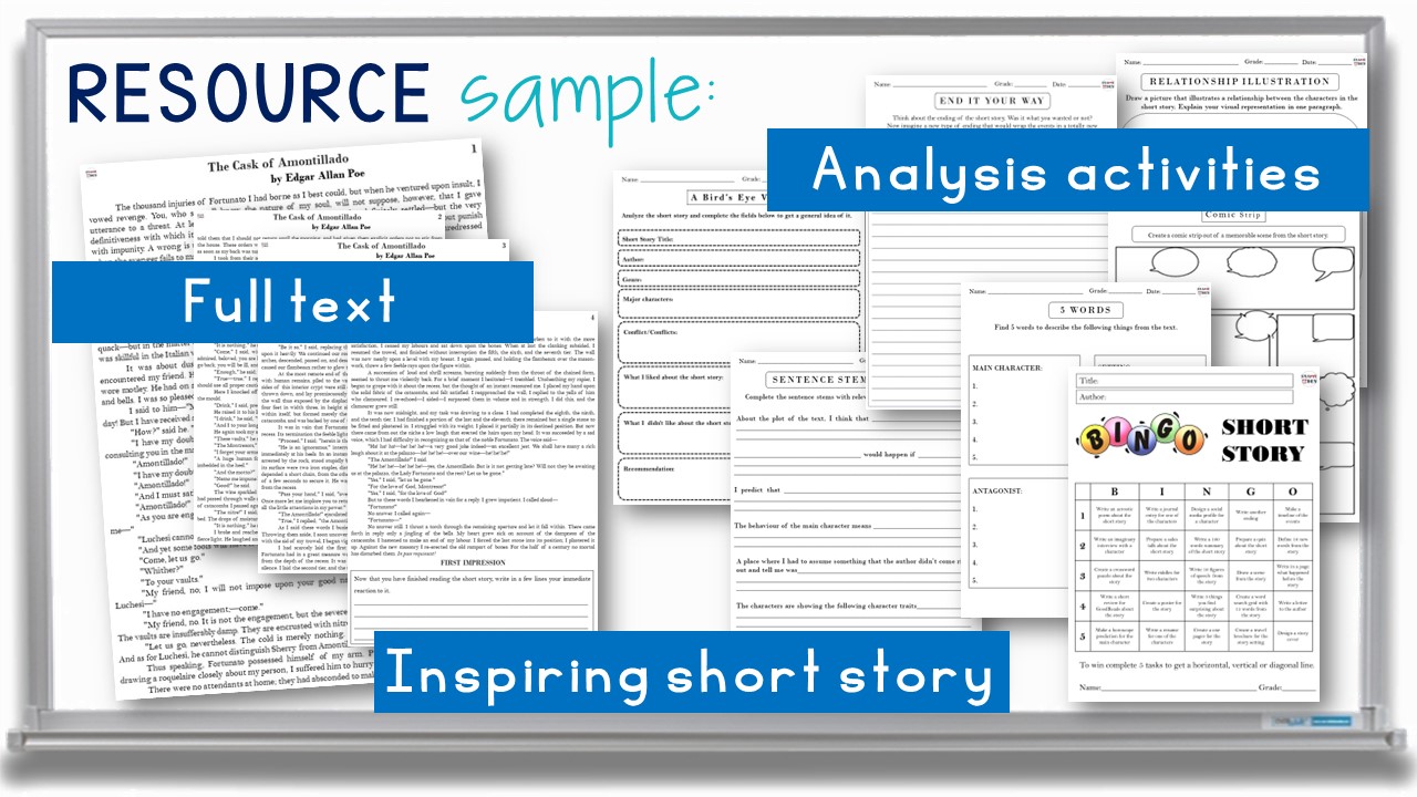 Edgar Allan Poe Unit - Middle School Paired Reading, Prompts- Print and ...