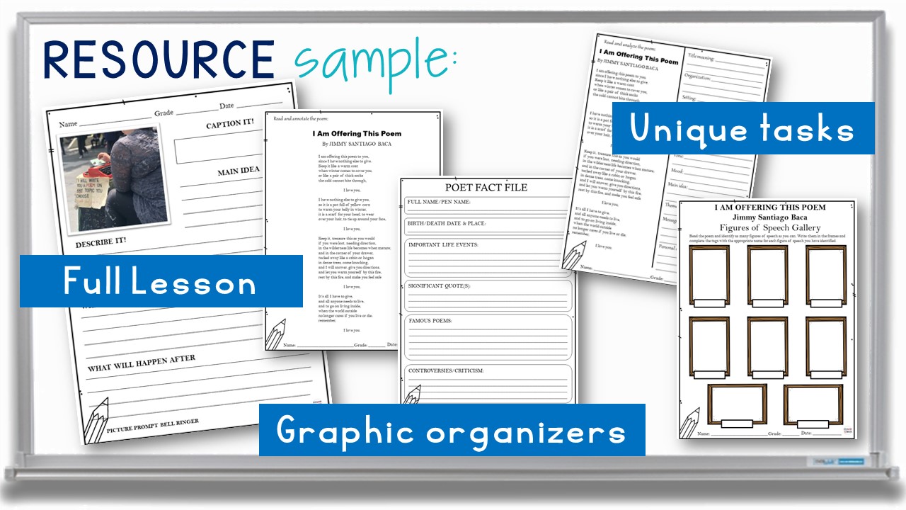 I Am Offering This Poem by Jimmy Santiago Baca - Print and Digital Poetry Lesson | Made By Teachers