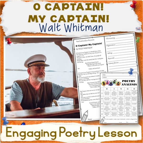 O Captain! My Captain! by Walt Whitman Poetry Lesson - Print and ...