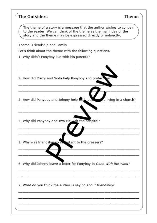S. E. Hinton "The Outsiders" worksheets | Made By Teachers